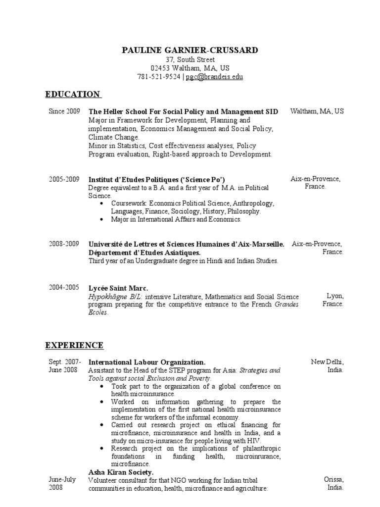 MIT Resume PGC | Download Free PDF | France | Master Of Arts
