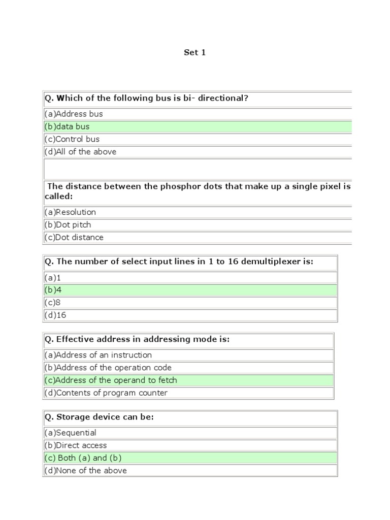 Computer Architecture MCQ'S | PDF | Computer Data Storage | Random Access Memory