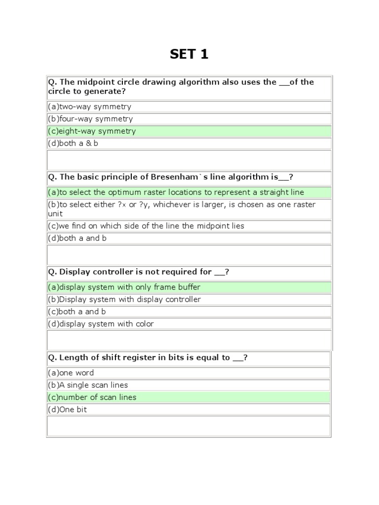 Computer Graphics Mcq S Computer Graphics Scientific Modeling Free 30 Day Trial Scribd