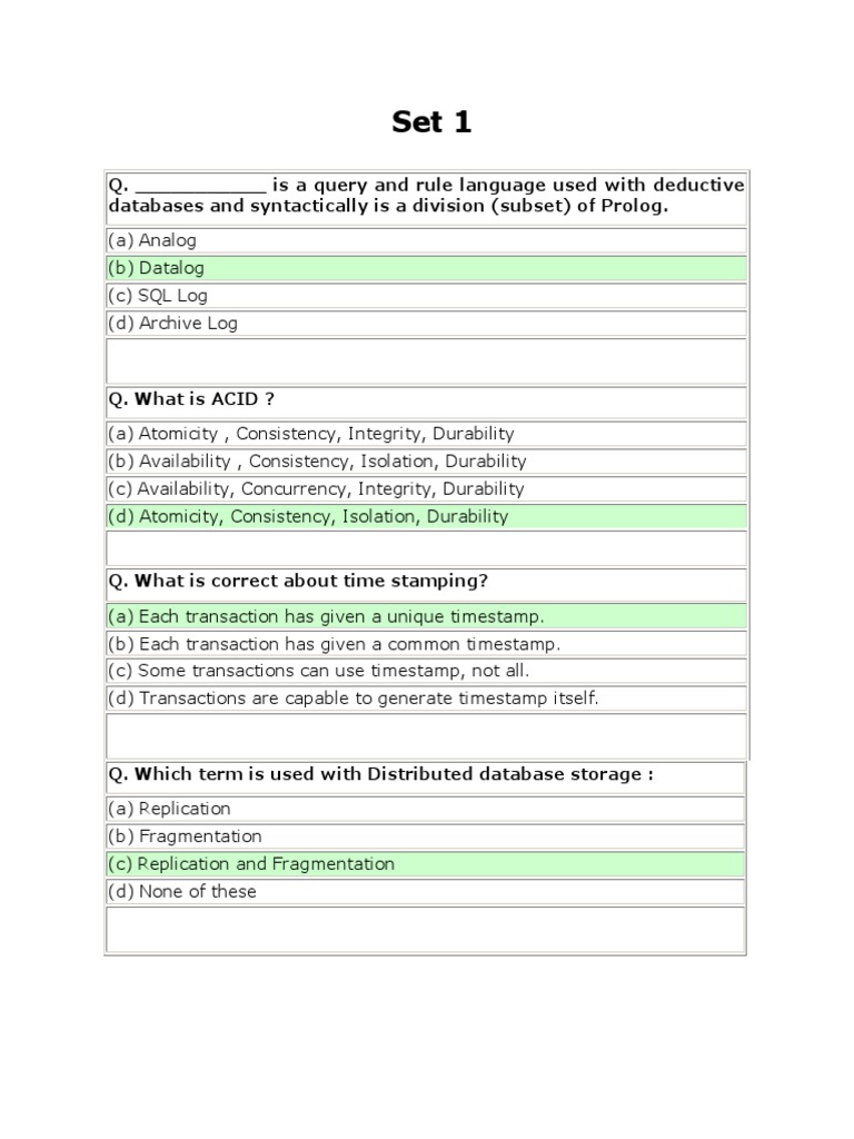 Adbms MCQ'S | PDF | Pl/Sql | Databases