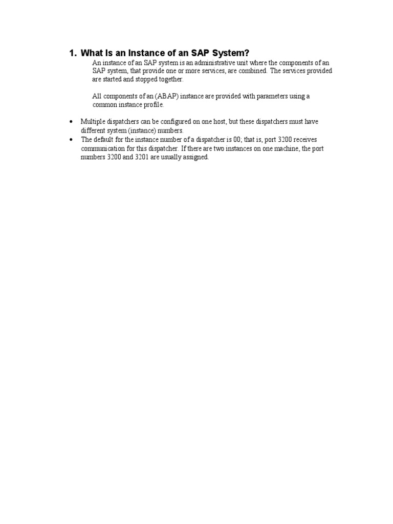 What Is An Instance of An SAP System? | PDF
