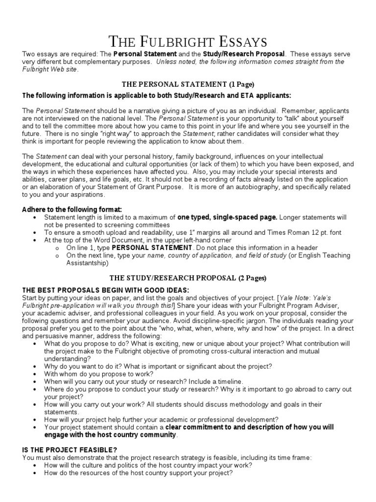 Fulbright Personal Statement A Detailed Guideline Fulbright