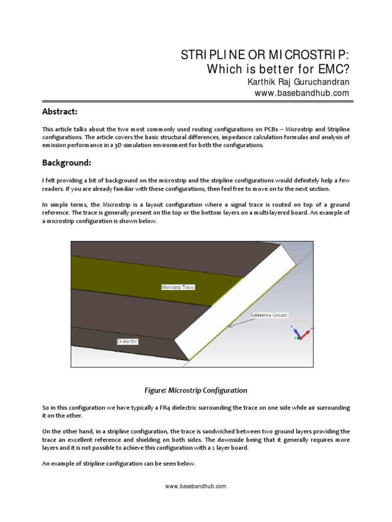 Stripline or Microstrip: Which is Better for EMC | PDF ...