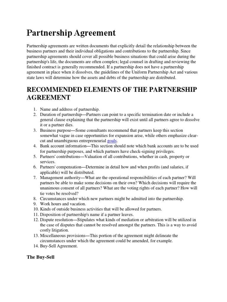 Partnership Agreement