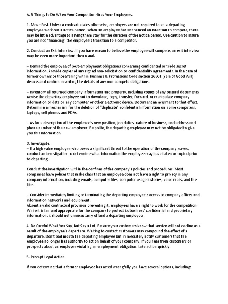Solution - How To Stop Employee Poaching | PDF | Trade Secret | Employment