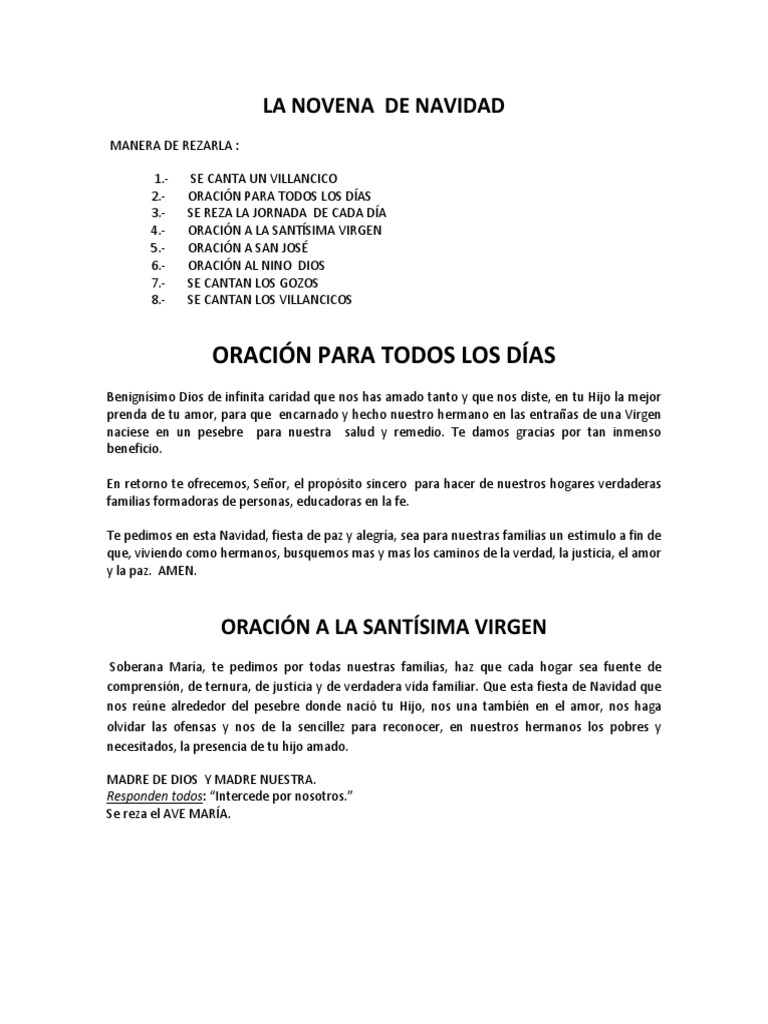 La Novena Navideña | PDF | Oración | María, madre de Jesús