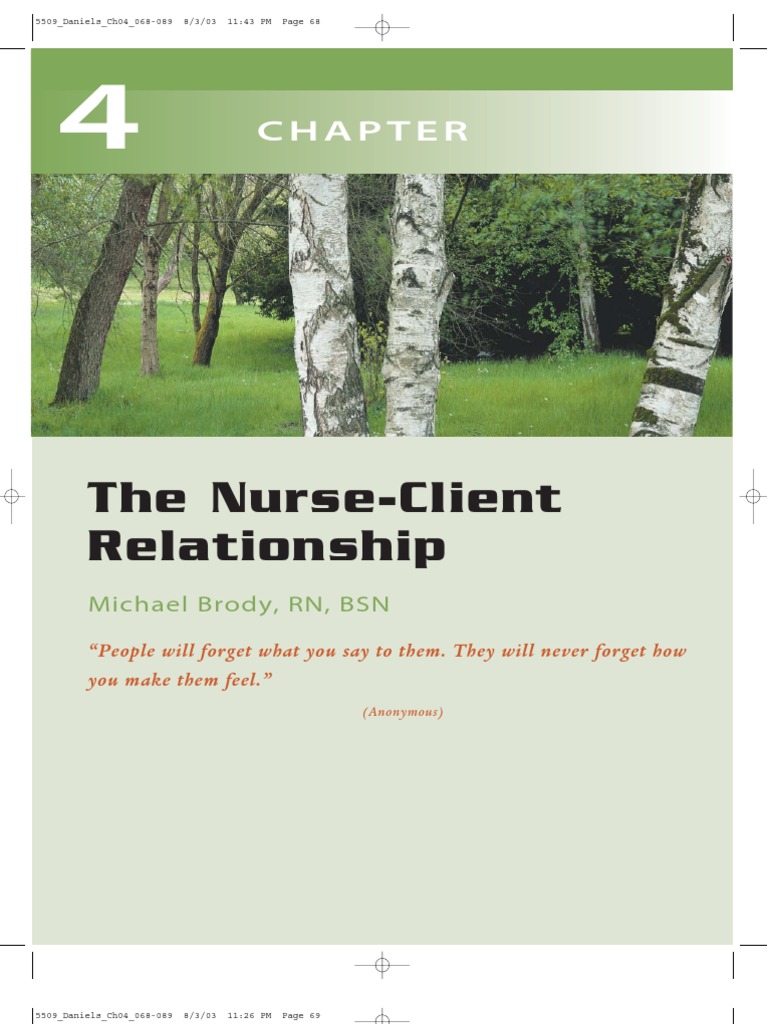 The Nurse-Client Relationship: Michael Brody, RN, BSN | PDF | Nonverbal ...