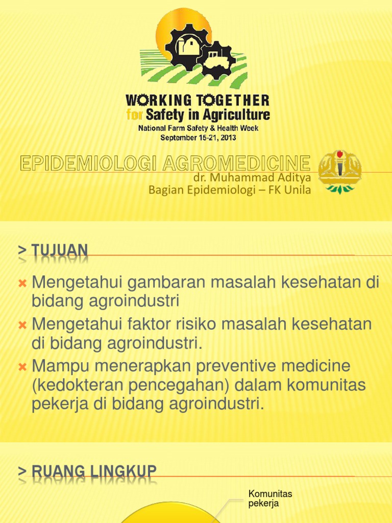 Epidemiologi Agromedicine | PDF