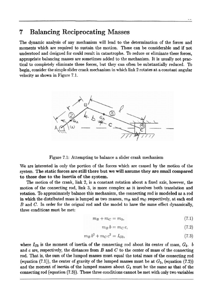 Balancing Reciprocating Masses | PDF | Rotation Around A Fixed Axis | Force