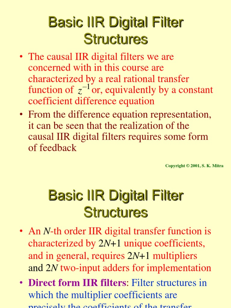 Iir Direct Form Realization Pdf Signal Processing Algorithms
