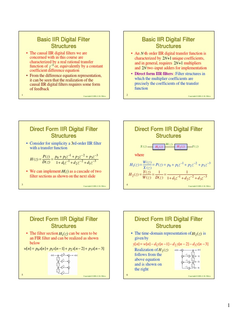 Iir Direct Form Realization In Pdf Applied Mathematics