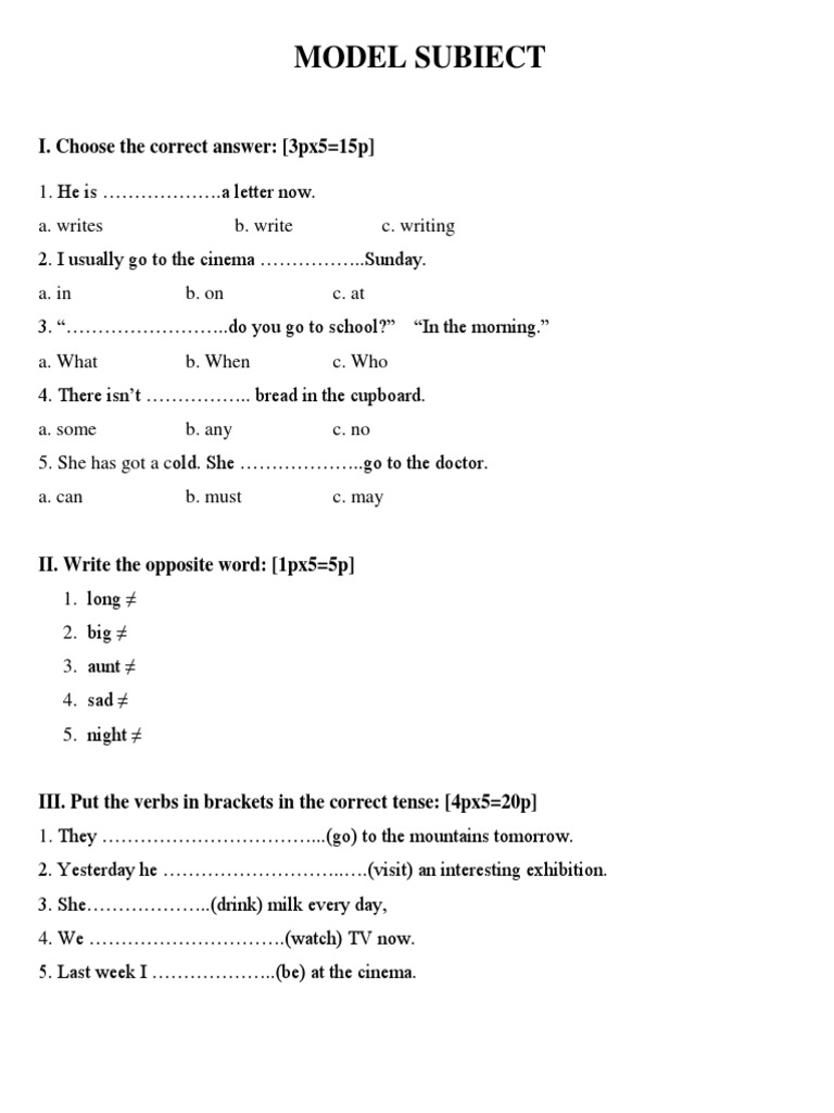 Model Subiect | PDF