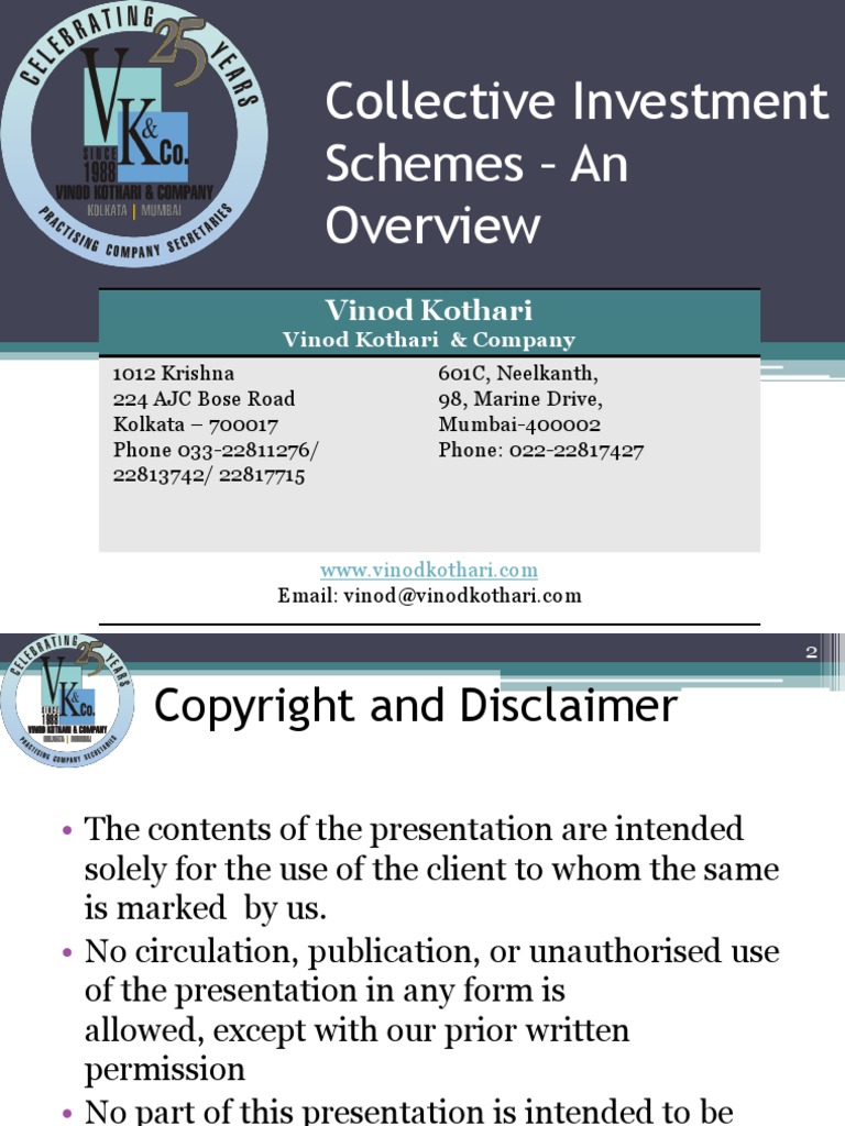 Presentation On Collective Investment Schemes | PDF | Loans ...