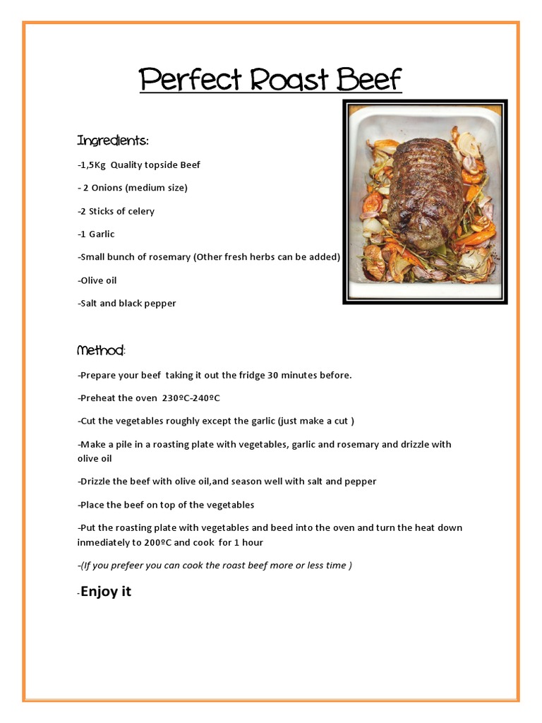 Perfect Roast Beef: Ingredients | PDF