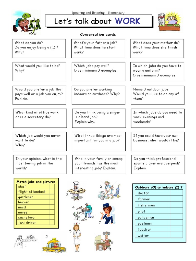 Let's Talk About Work: Conversation Cards | PDF