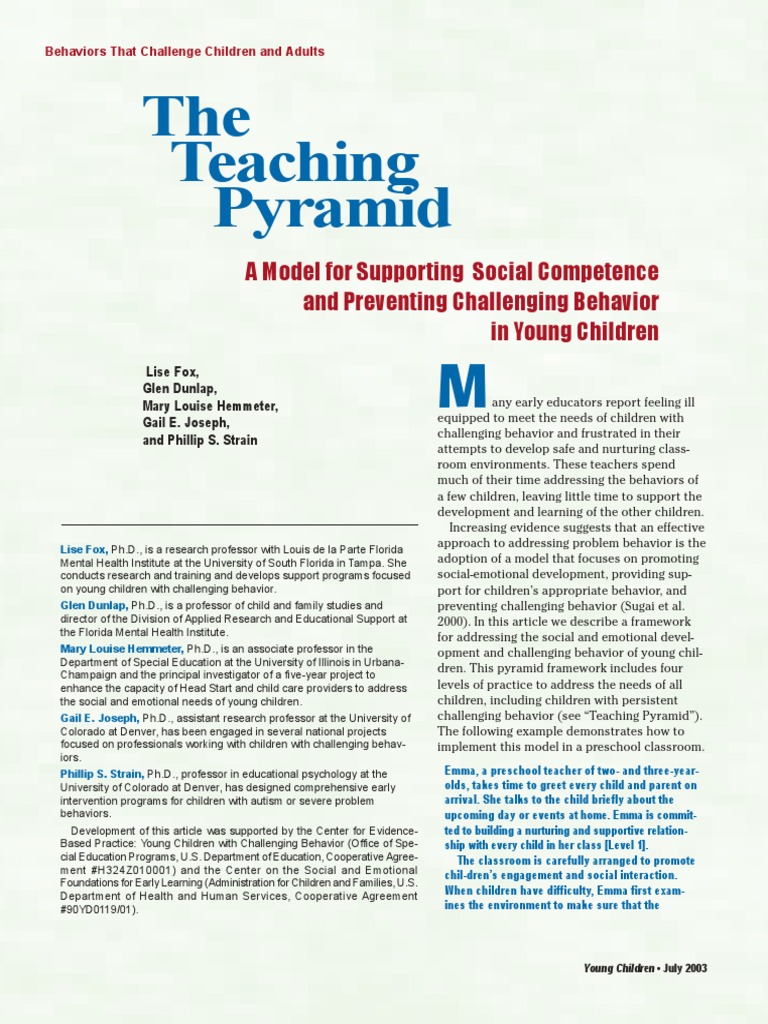 Teaching Pyramid | PDF | Self-Improvement