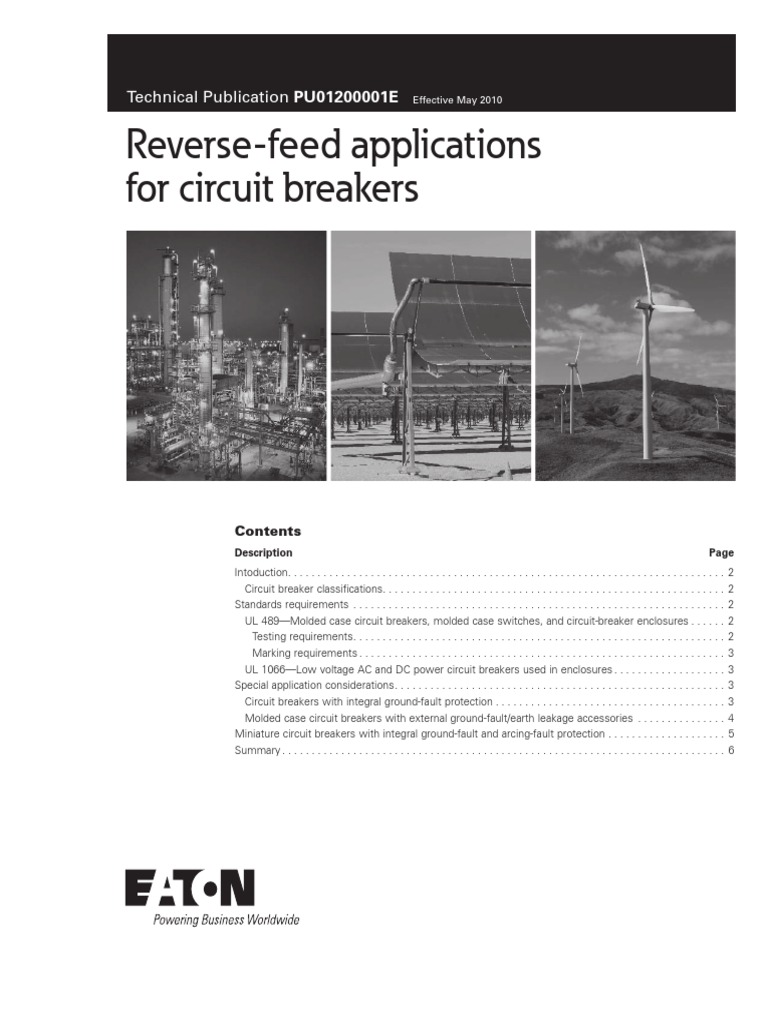 Reverse-Feed Circuit Breakers | PDF | Electronic Circuits | Power Supply