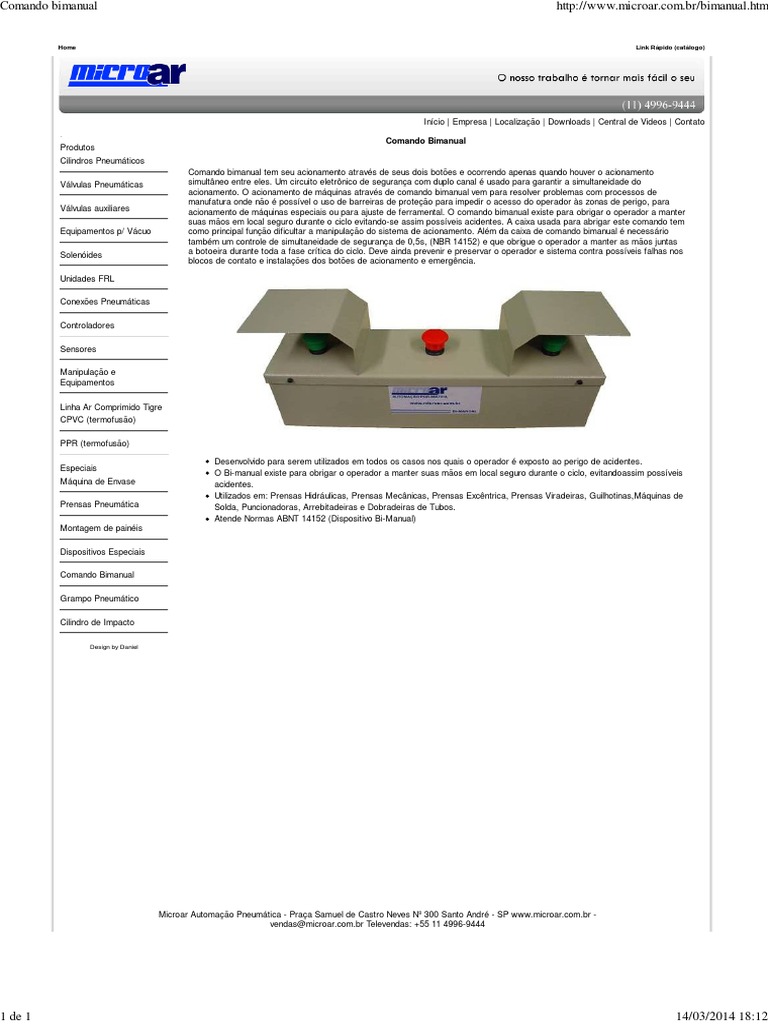 Comando Bimanual: Segurança em Máquinas | PDF | Negócios | Computadores