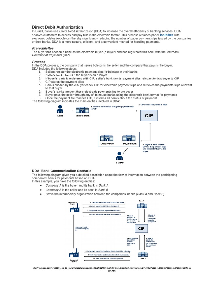 SAP DDA - Direct Debit Authorization | PDF | Payments | Banks