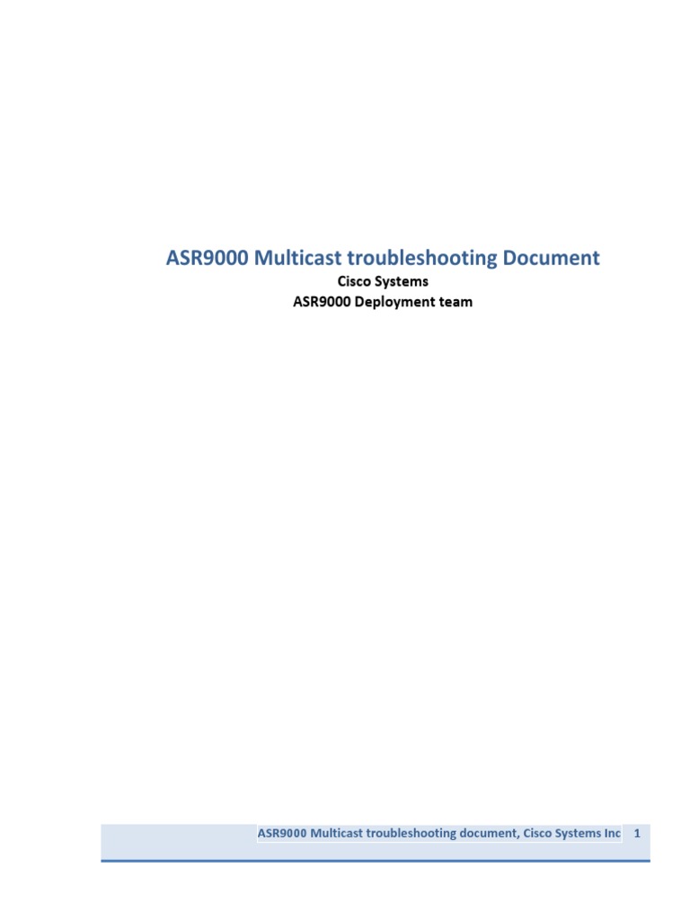 Asr9k Multicast Troubleshooting External | PDF | Multiprotocol Label ...