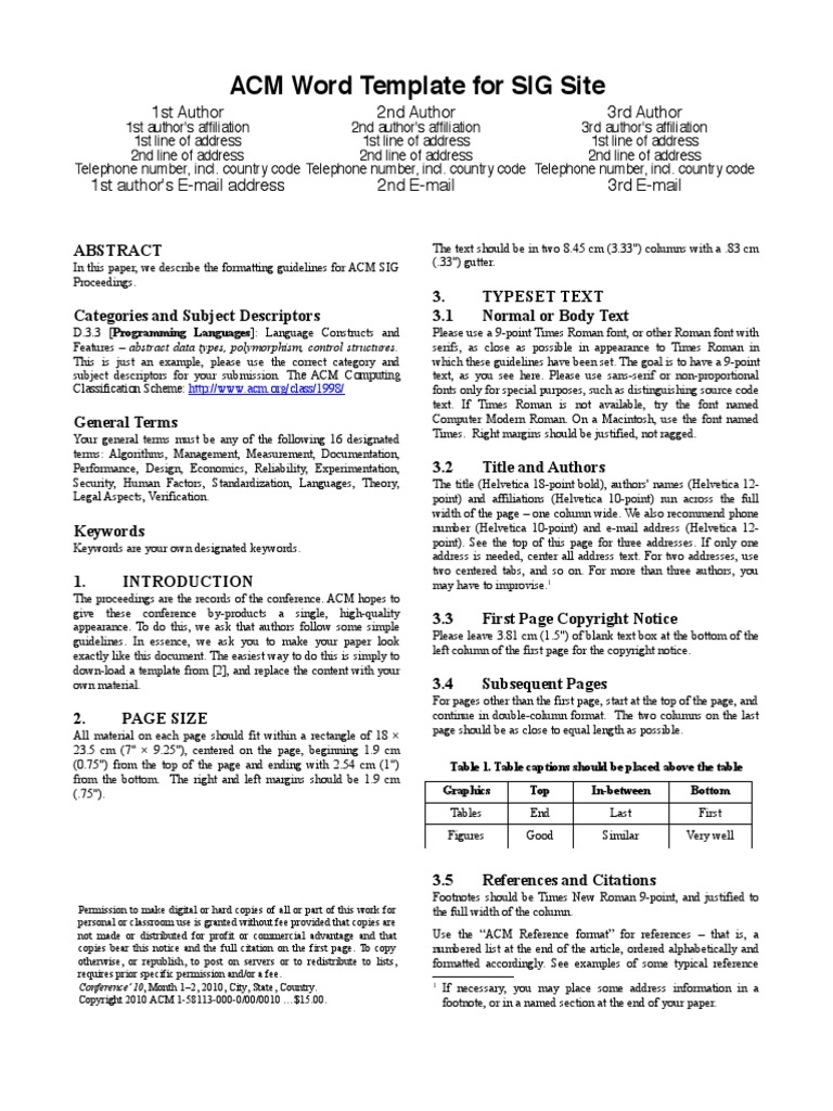 Acm Format Pdf Software Engineering Computing