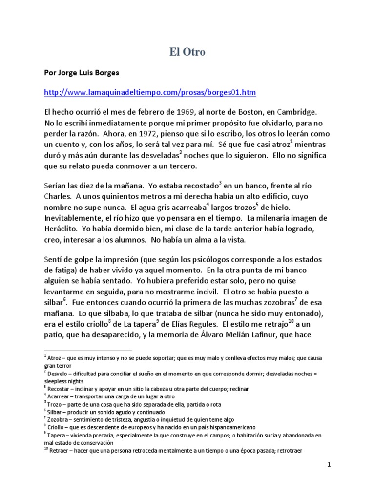 El Otro - Borges | PDF | Walt Whitman | Science