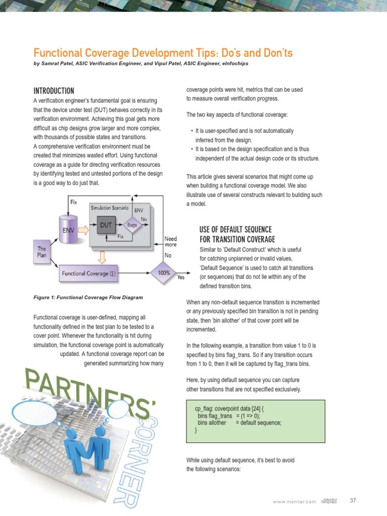 Functional Coverage Development Tips Dos and Donts VH v10 I2 | PDF ...
