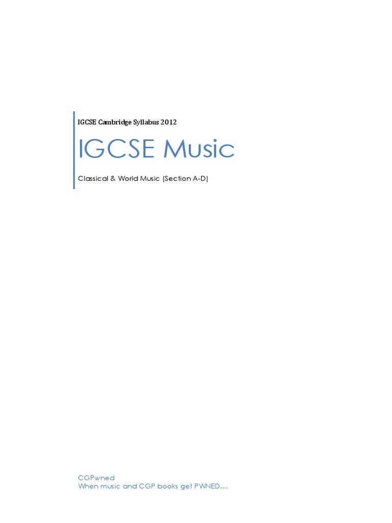 IGCSE Music Revision Guide | PDF | String Instruments | Classical Music