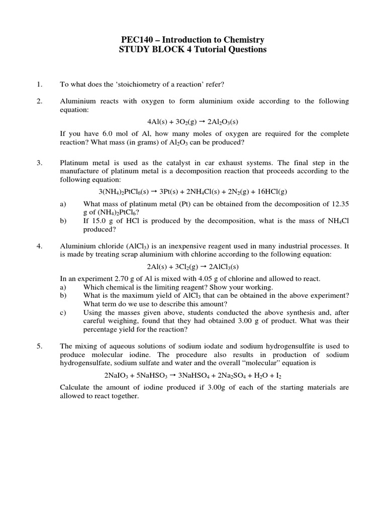 PEC140 SB4 Tutorial Questions | PDF