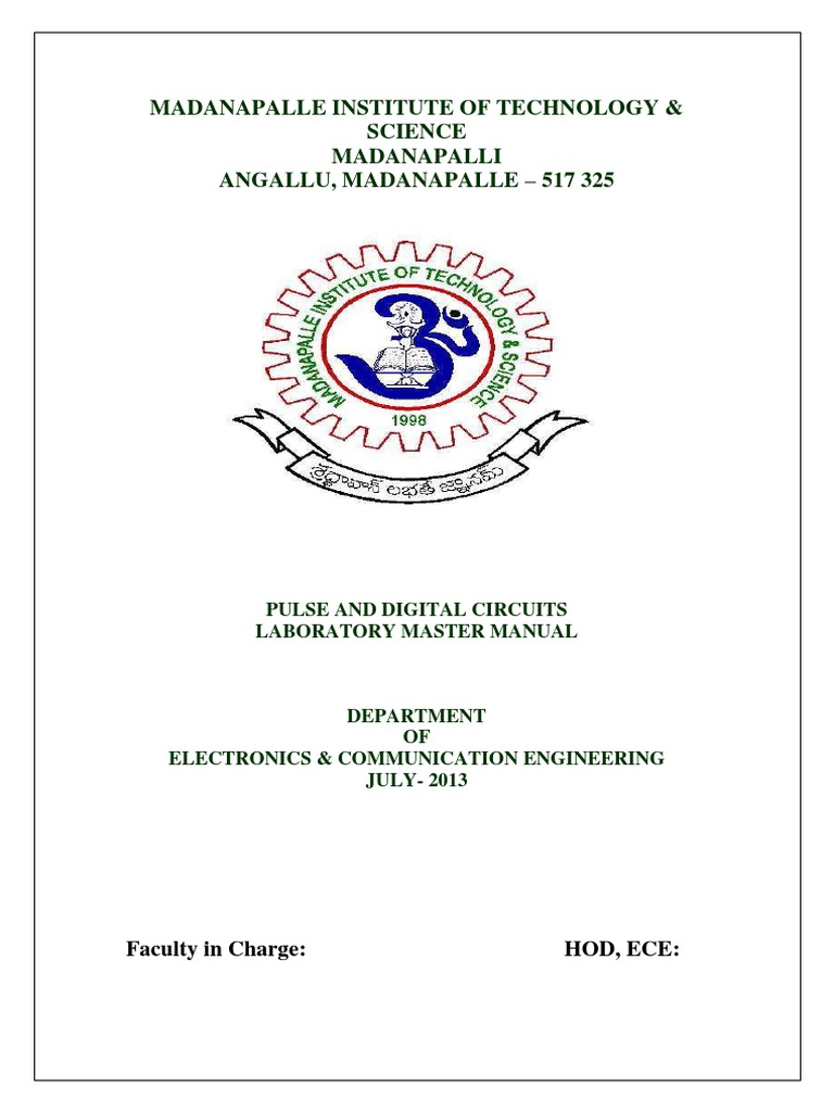 Pulse & Digital Circuits Lab Manual | PDF | Technology & Engineering