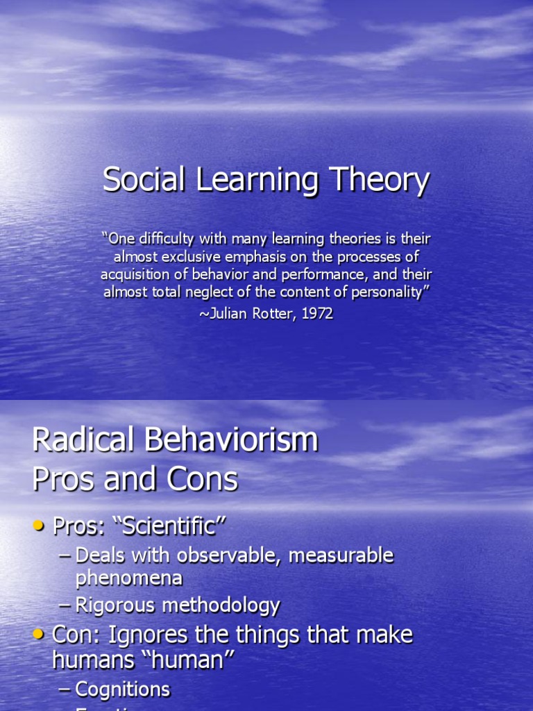 Social Learning Theory | PDF | Aggression | Behaviorism