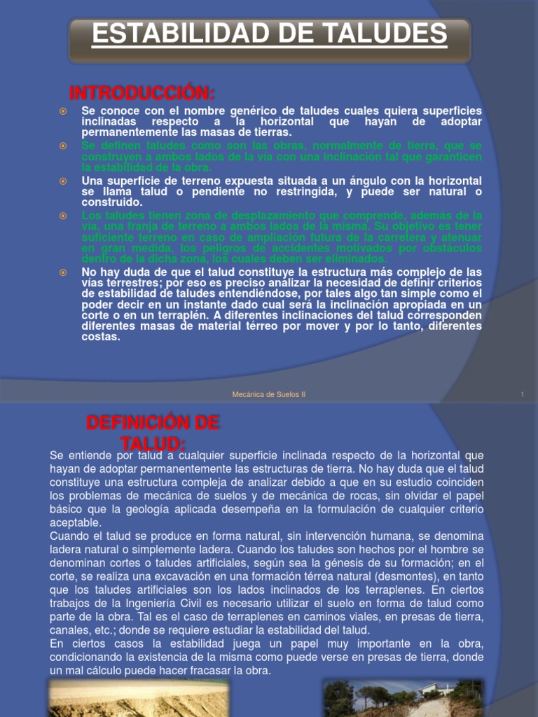 Análisis de la estabilidad de taludes y tipos comunes de falla | PDF ...
