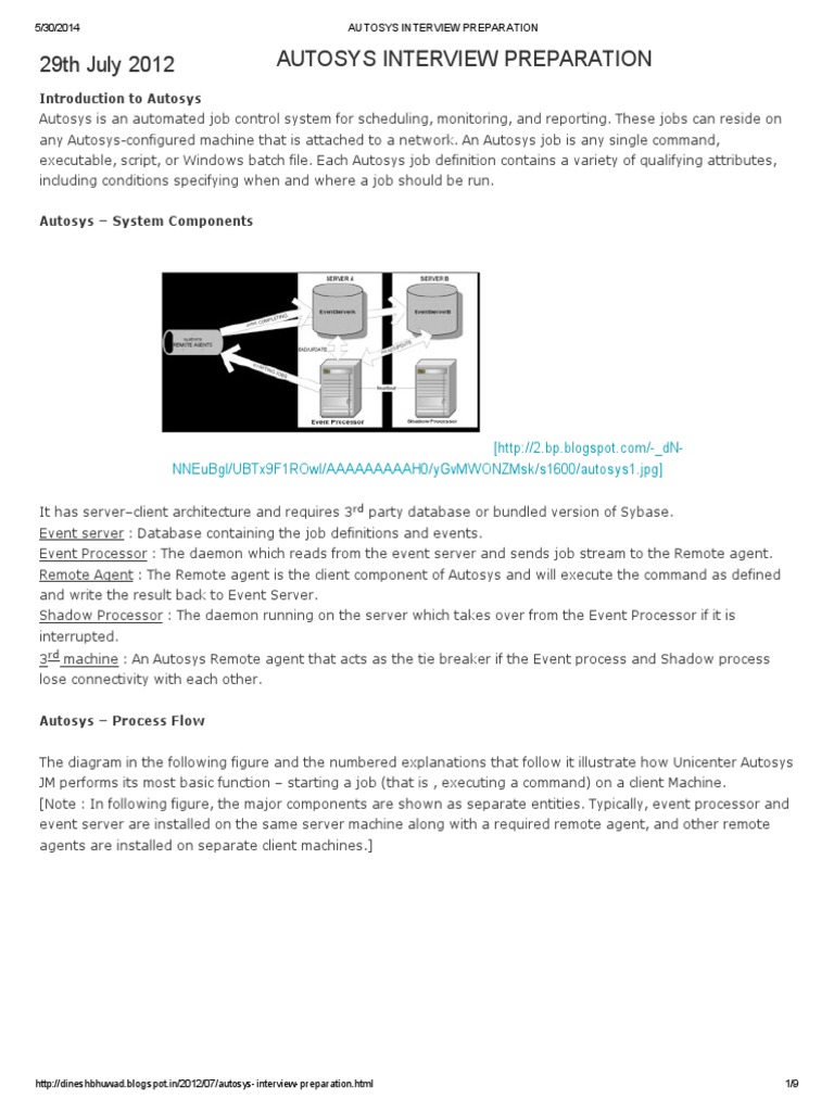 Autosys Interview Preparation Pdf Server Computing Command Line Interface