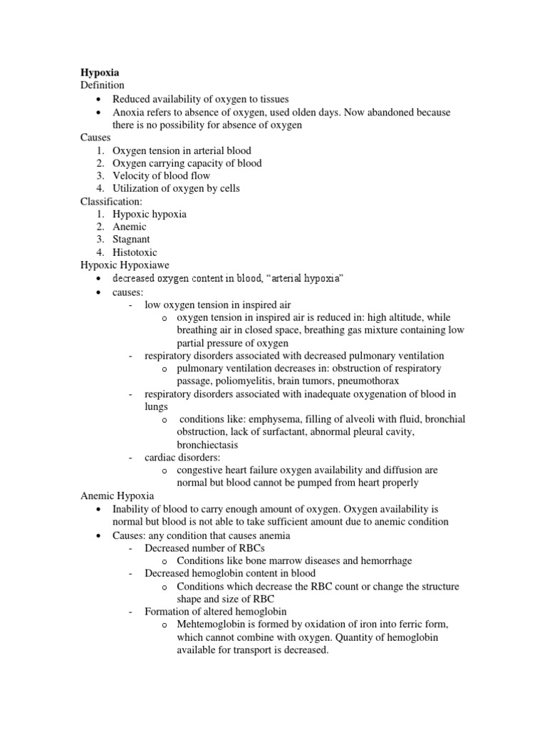 Physio Notes | Download Free PDF | Hypoxia (Medical) | Respiratory System
