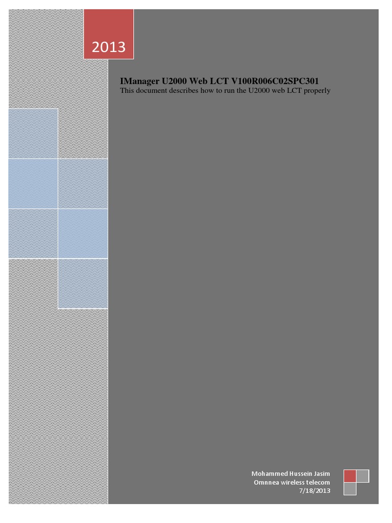 U2000 Web LCT User Guide | PDF | Login | World Wide Web