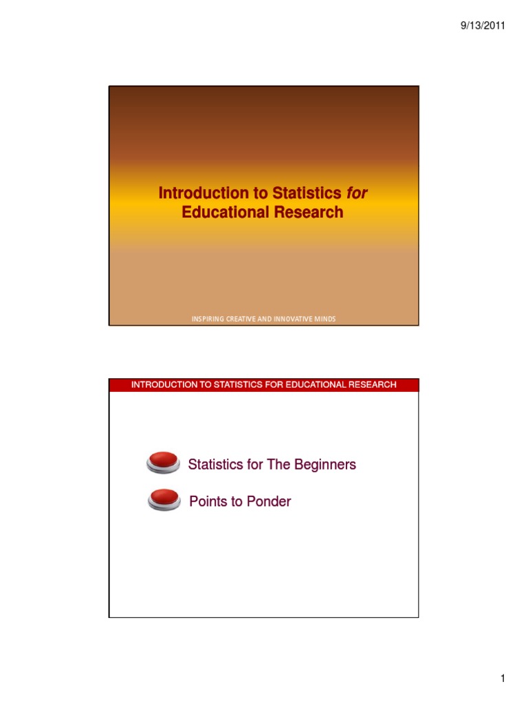 Intro to Statistics for Beginners | PDF