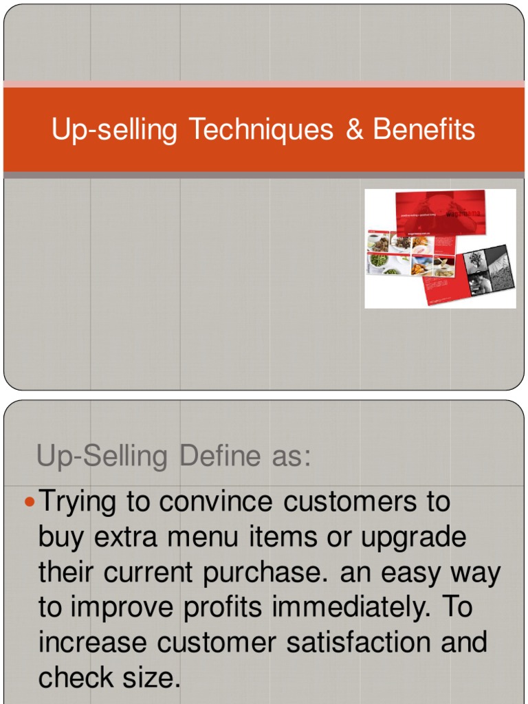 Effective Up-Selling Techniques Guide | PDF | Eating Behaviors Of ...