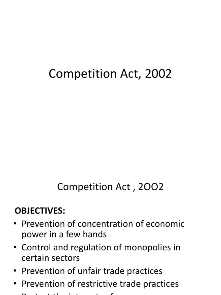 Competition Act 2002 | PDF | Cartel | Monopoly