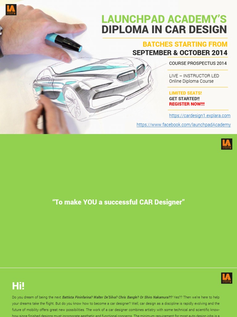 Diploma in Car Design Course Batch-II | Download Free PDF | Rendering ...