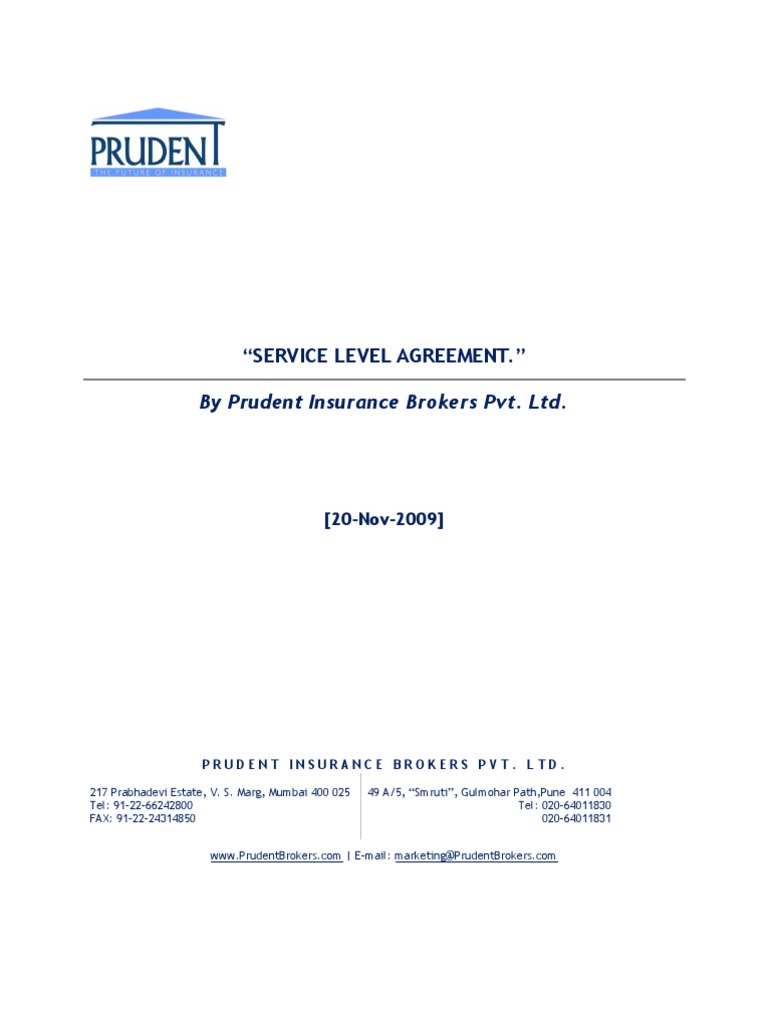 Sla - Prudent | Download Free PDF | Service Level Agreement | Insurance