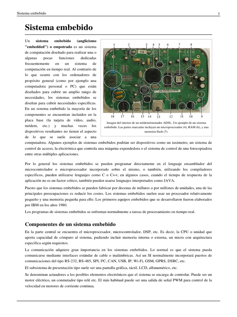 Sistema Embebido | PDF | Sistema Integrado | Equipo de oficina