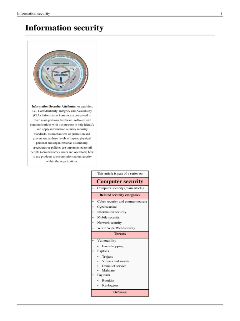 Information Security Pdf Information Security Vulnerability Computing