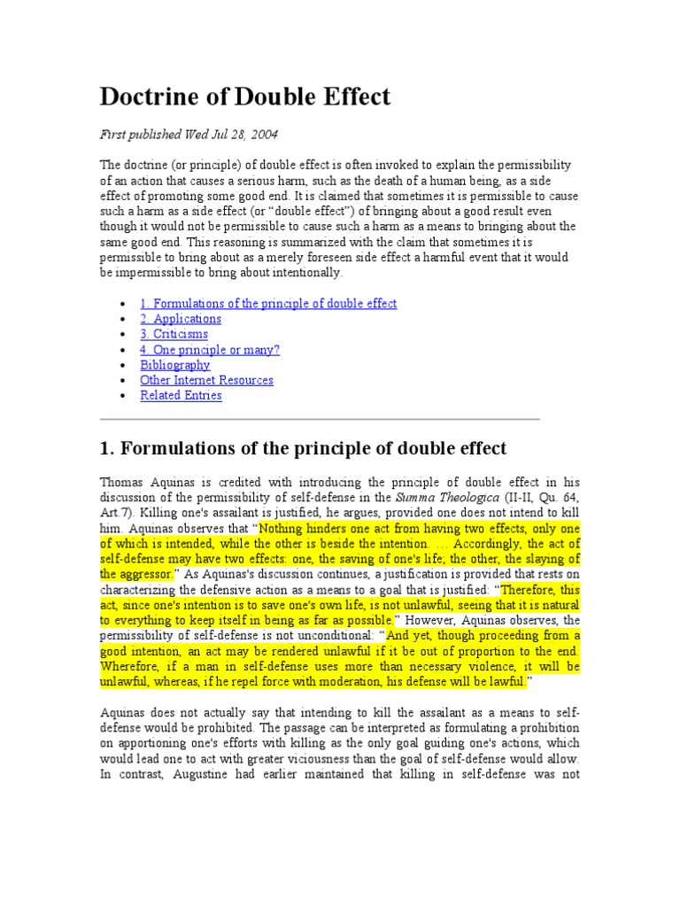 Doctrine of Double Effect | PDF | Philosophical Theories | Social ...