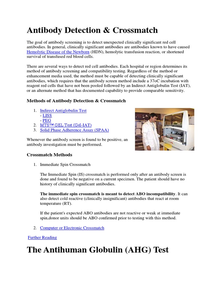 Antibody Detection | PDF | Immunology | Hematology
