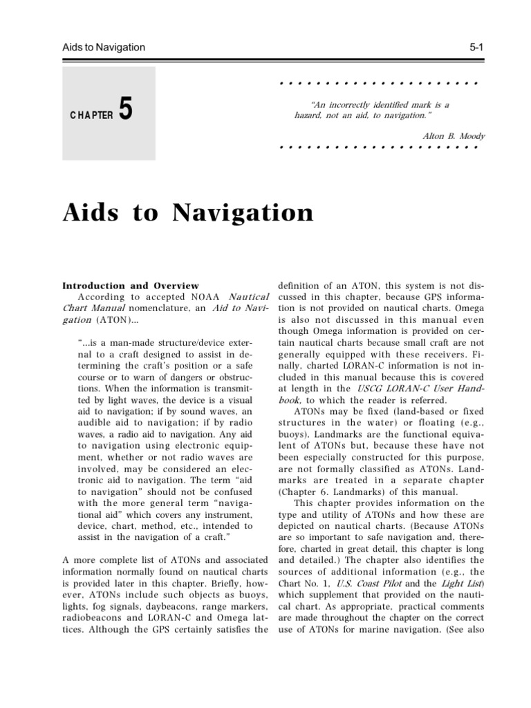 Chapter 5 - Aids To Navigation | PDF | Navigation | Geography