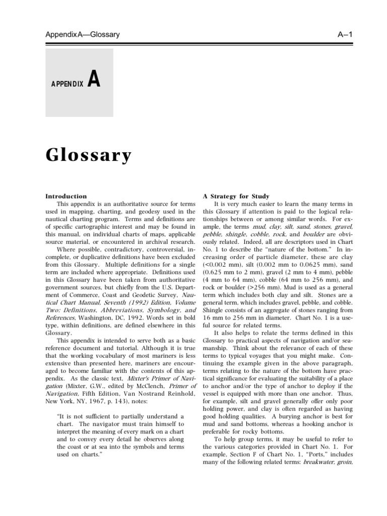 Glossary: Appendix A Glossary A 1 | PDF | Shoal | Tide