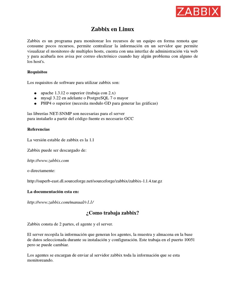 Manual Zabbix | PDF | Mi sql | Servidor HTTP Apache