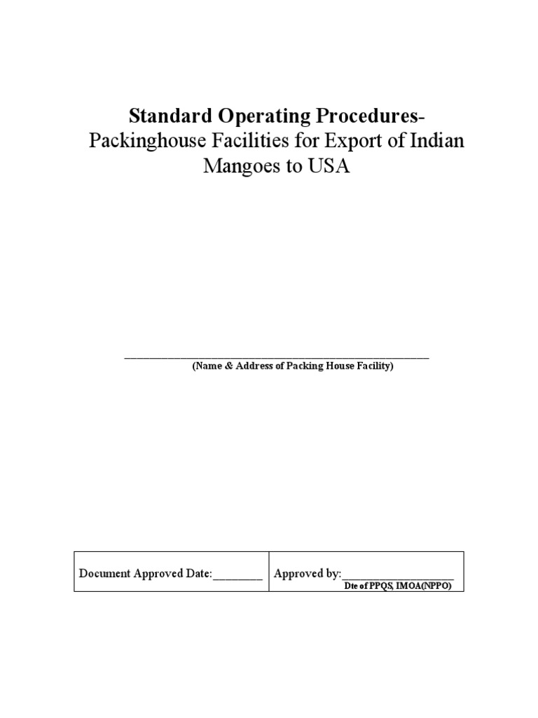 Pack House Guid Lines 8. - Sops | Download Free PDF | Calibration ...