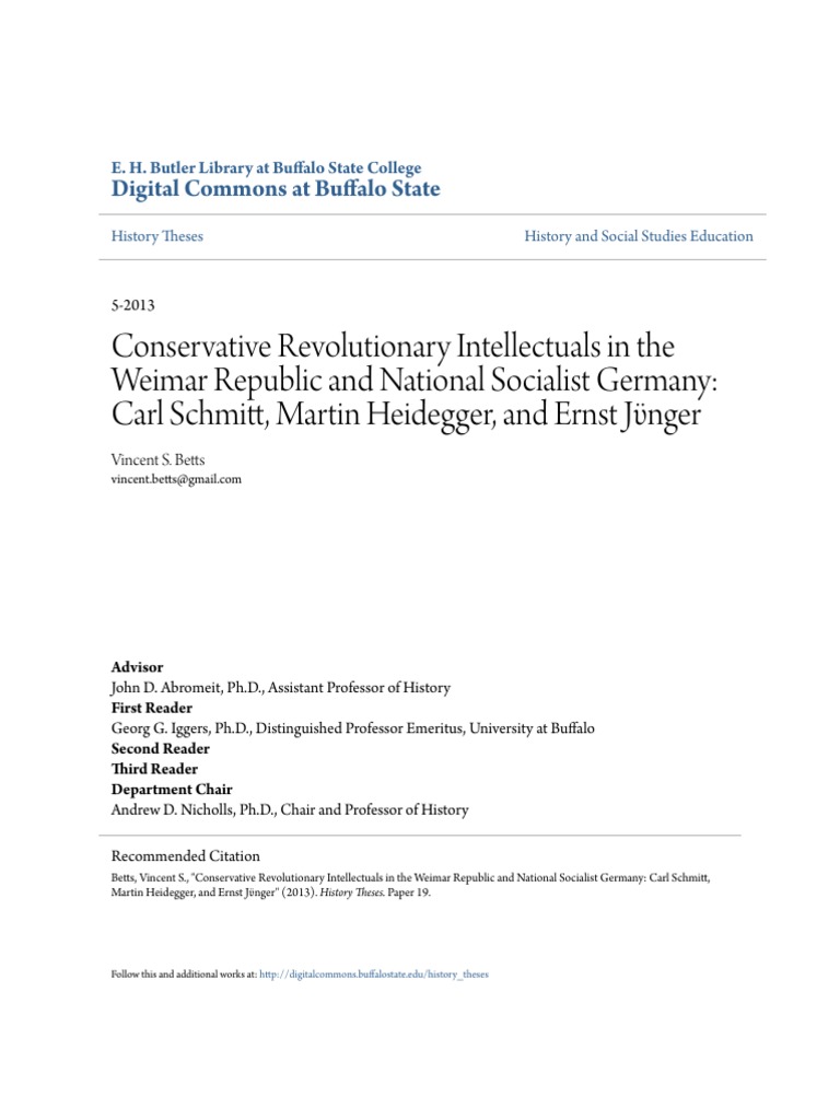 Conservative Revolutionary Intellectuals in The Weimar Republic and ...