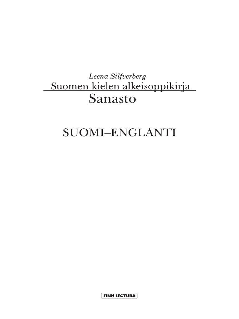 Finnish English Glossary | PDF